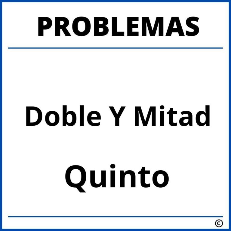Problemas de Doble Y Mitad para Segundo Grado de Primaria - PDF